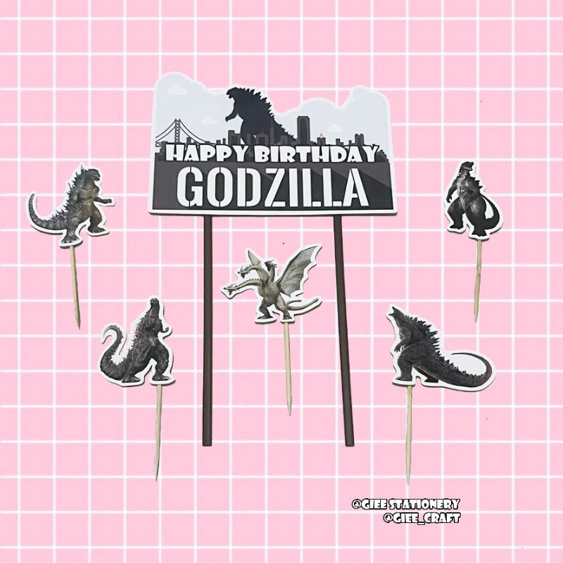 Jual Cake Topper Godzilla / Topper Kue Godzilla / Hiasan Kue Godzilla ...