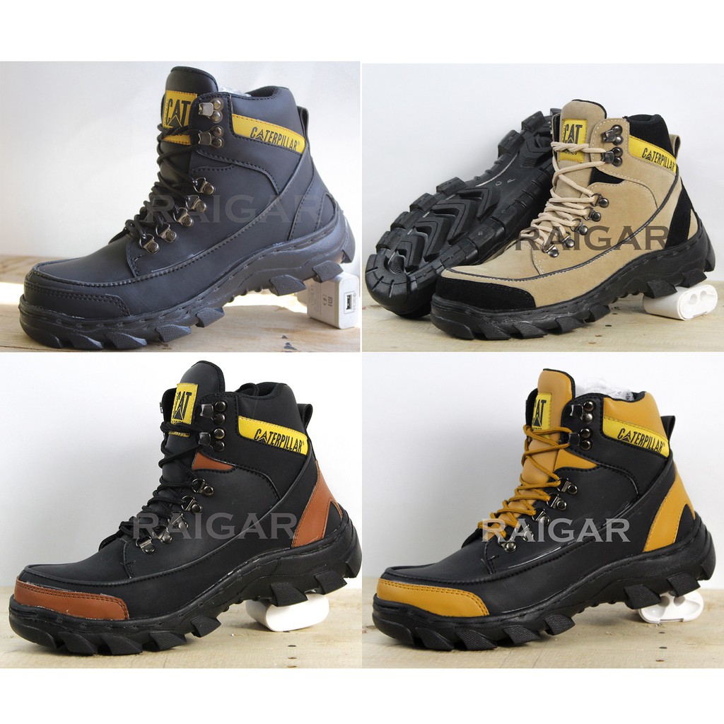 Jual Sepatu Caterpillar Safety Pria Ujung Besi Mid Boots Kerja Lapangan ...