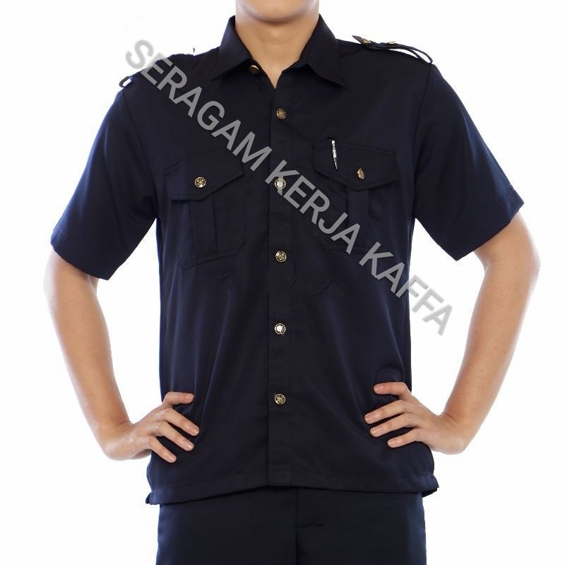Jual Setelan safari Security Satpam Lengan Pendek Hitam Navy Model ...