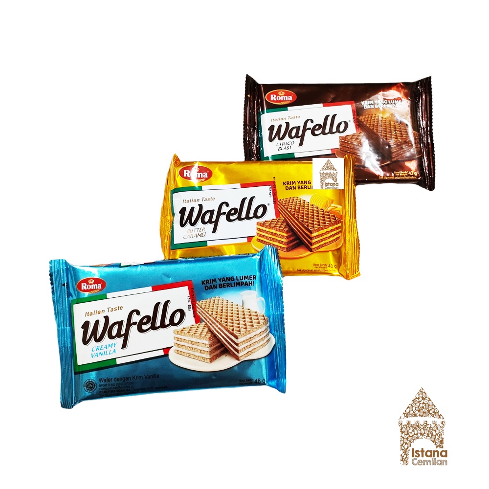 Jual Roma Wafello Durian / Cheese / Butter Caramel / Choco Blast Wafer ...