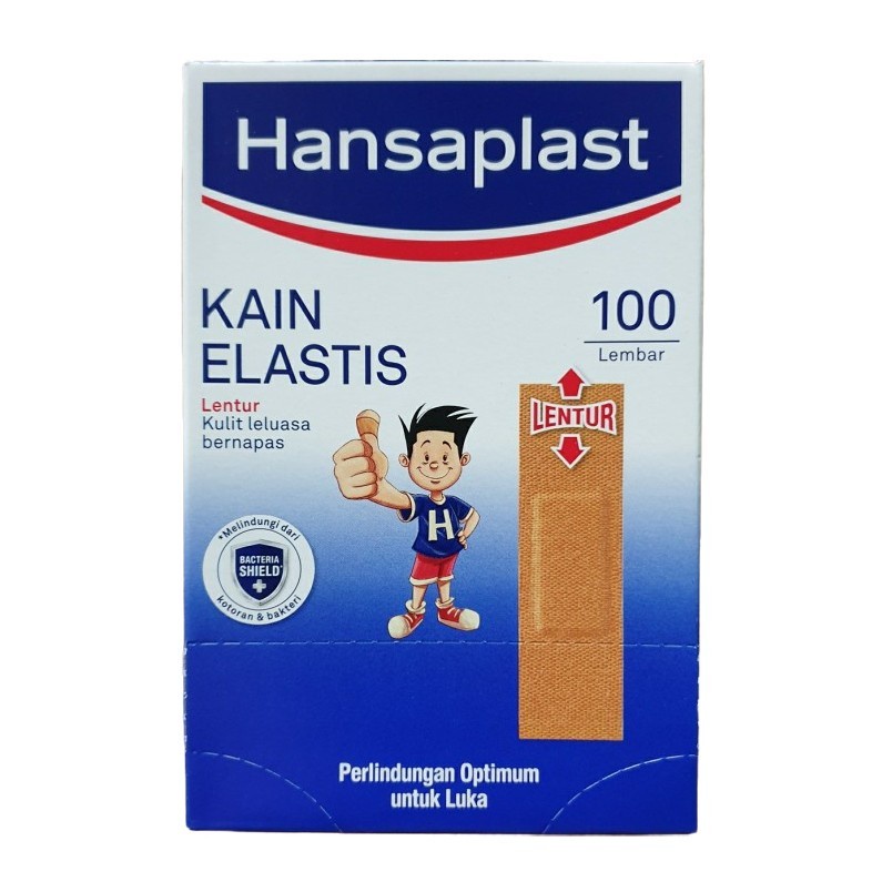 Jual HANSAPLAST KAIN ELASTIS PLESTER LUKA BACTERIA SHIELD ISI 100 ...