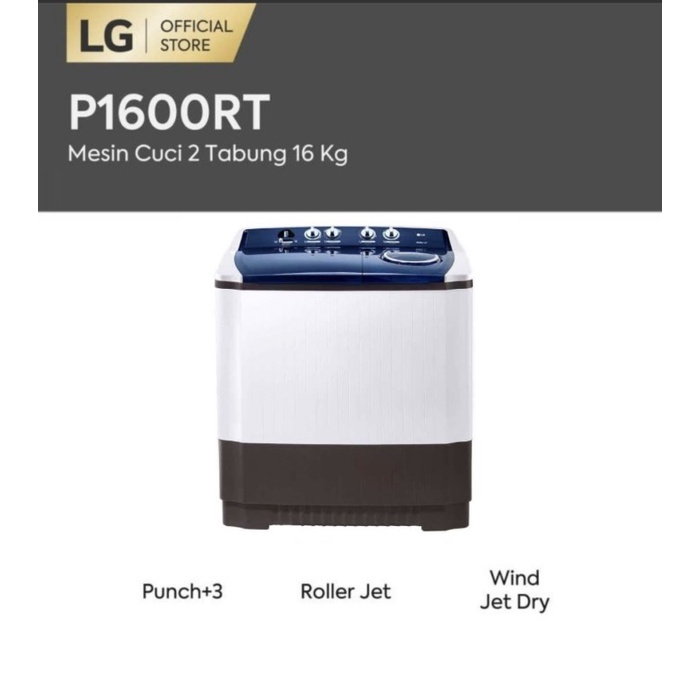 Jual LG Mesin Cuci Twin Tub [16 Kg] - P1600RT | Shopee Indonesia