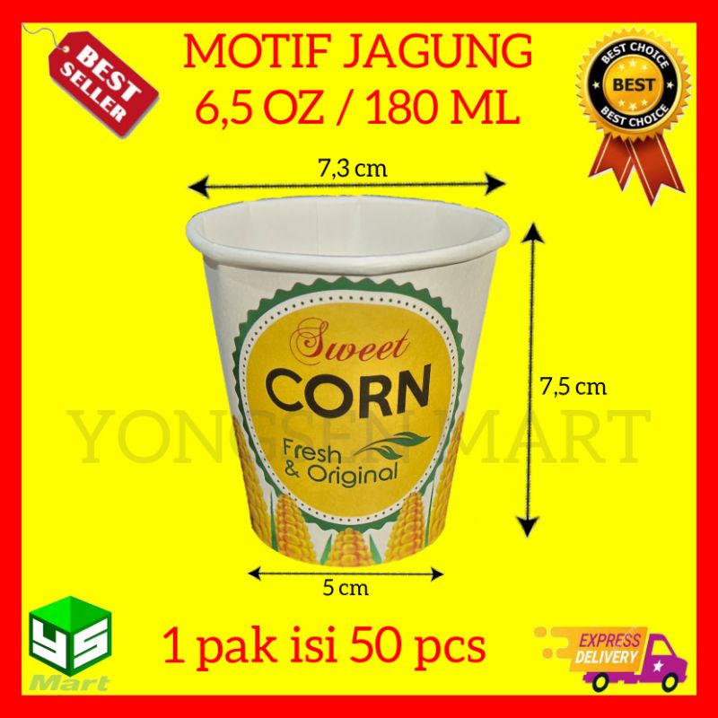 Jual Paper Hot Cup Gelas Kertas 6 5 Oz 180 Ml Gelas Jagung Shopee