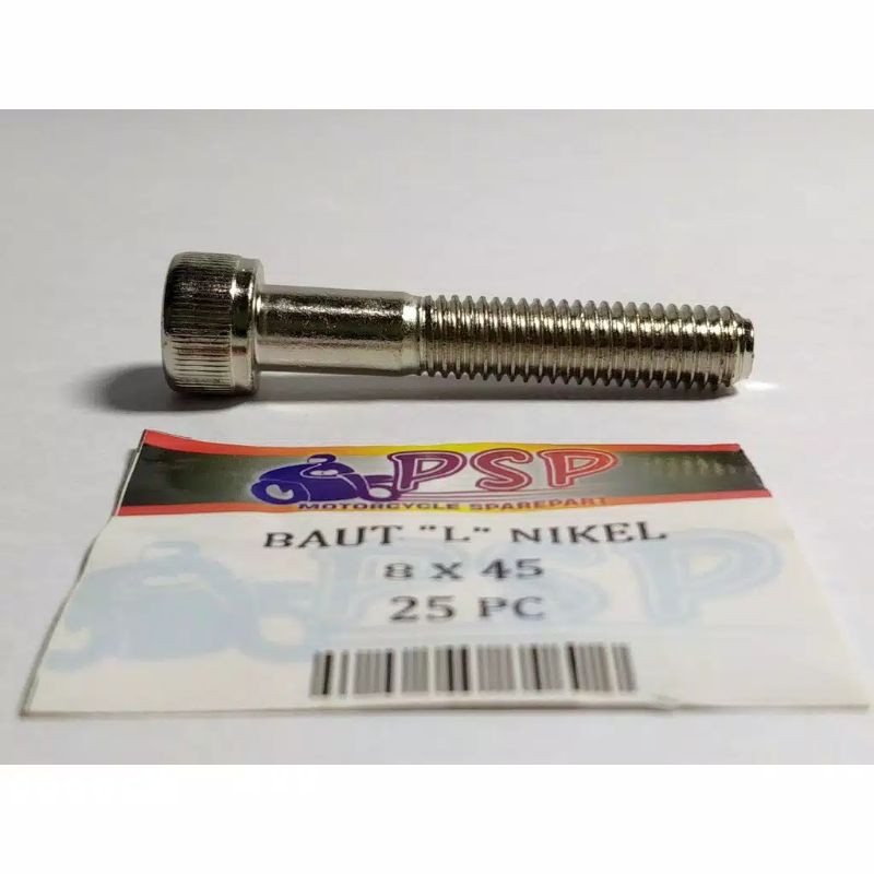 Jual BAUT "L" NIKEL 8 x 45 / Baud "12 Kunci L 6 / Drat 8 mm x Panjang ...