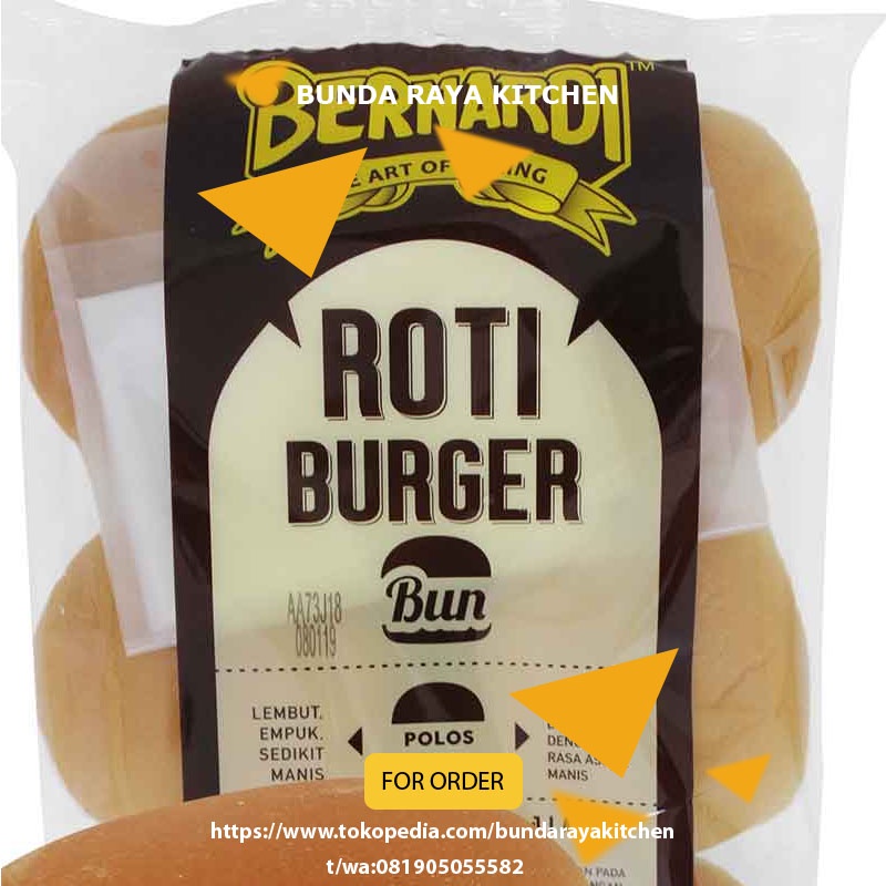 Jual Premium BERNARDI - ROTI BURGER POLOS BUN / Isi 6 / Rasa ...