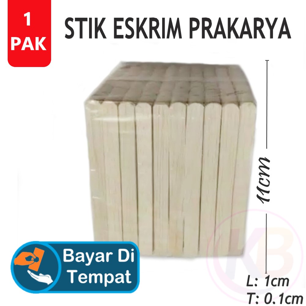 Jual ( 1 Pak ) Stik Kayu Polos -+500 Pcs / Stik Es Krim / Stick Ice ...
