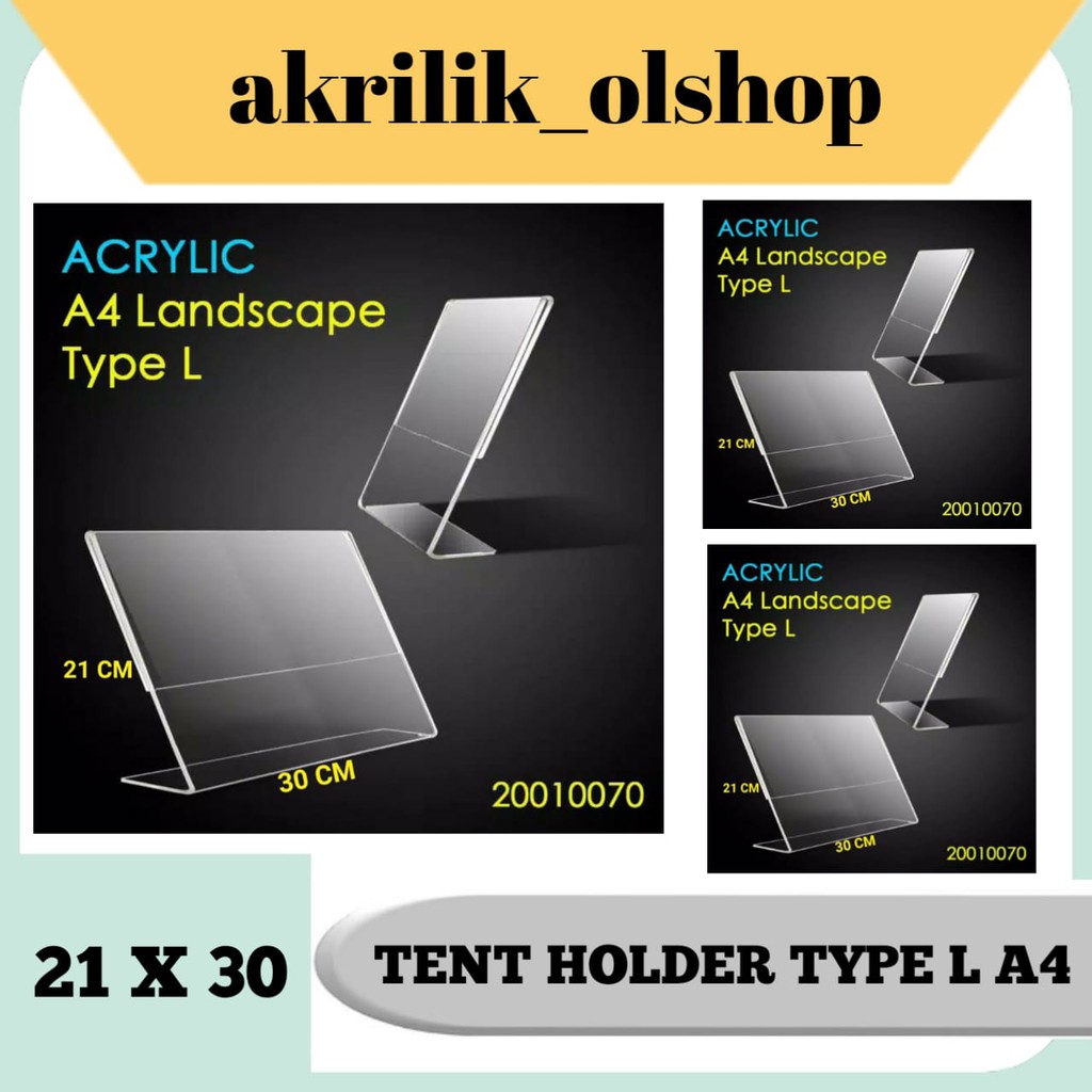 Jual Tempat brosur Akrilik A4/ Tent card Akrilik / Tent holder Akrilik ...