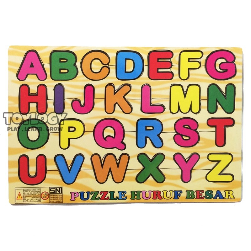Jual Mainan Edukasi Anak Puzzle Kayu Abjad Alphabet Huruf Besar Kapital ...