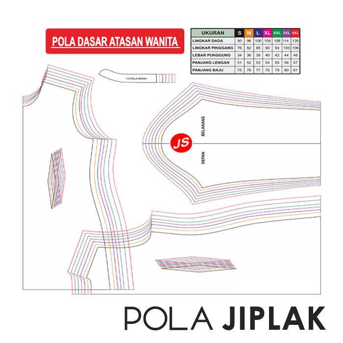 Jual Pola Jiplak Dasar Atasan Wanita 7 in 1 | Shopee Indonesia