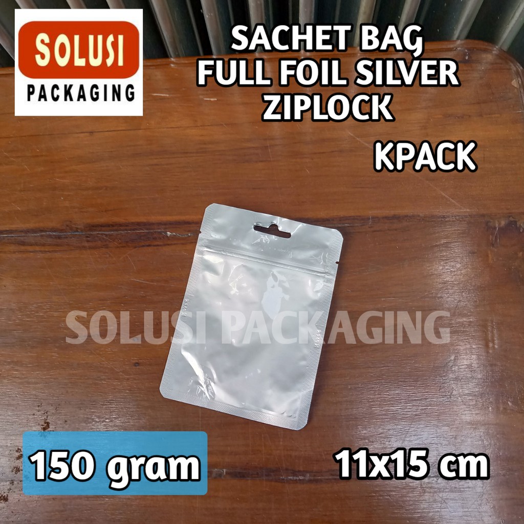 Jual SACHET BAG SUPER SILVER 150g KPACK Plastik Klip Kemasan Aluminium ...
