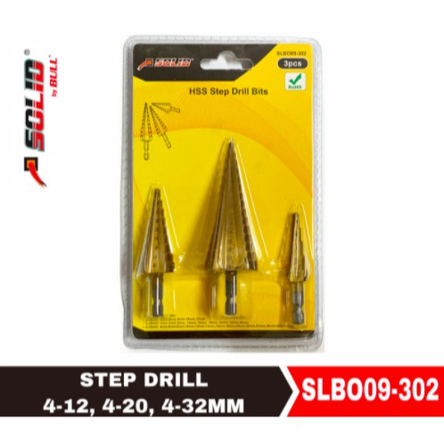 Jual SOLID STEP DRILL BOR MATA PAGODA 4 - 32 mm BESAR 3 PCS | Shopee ...