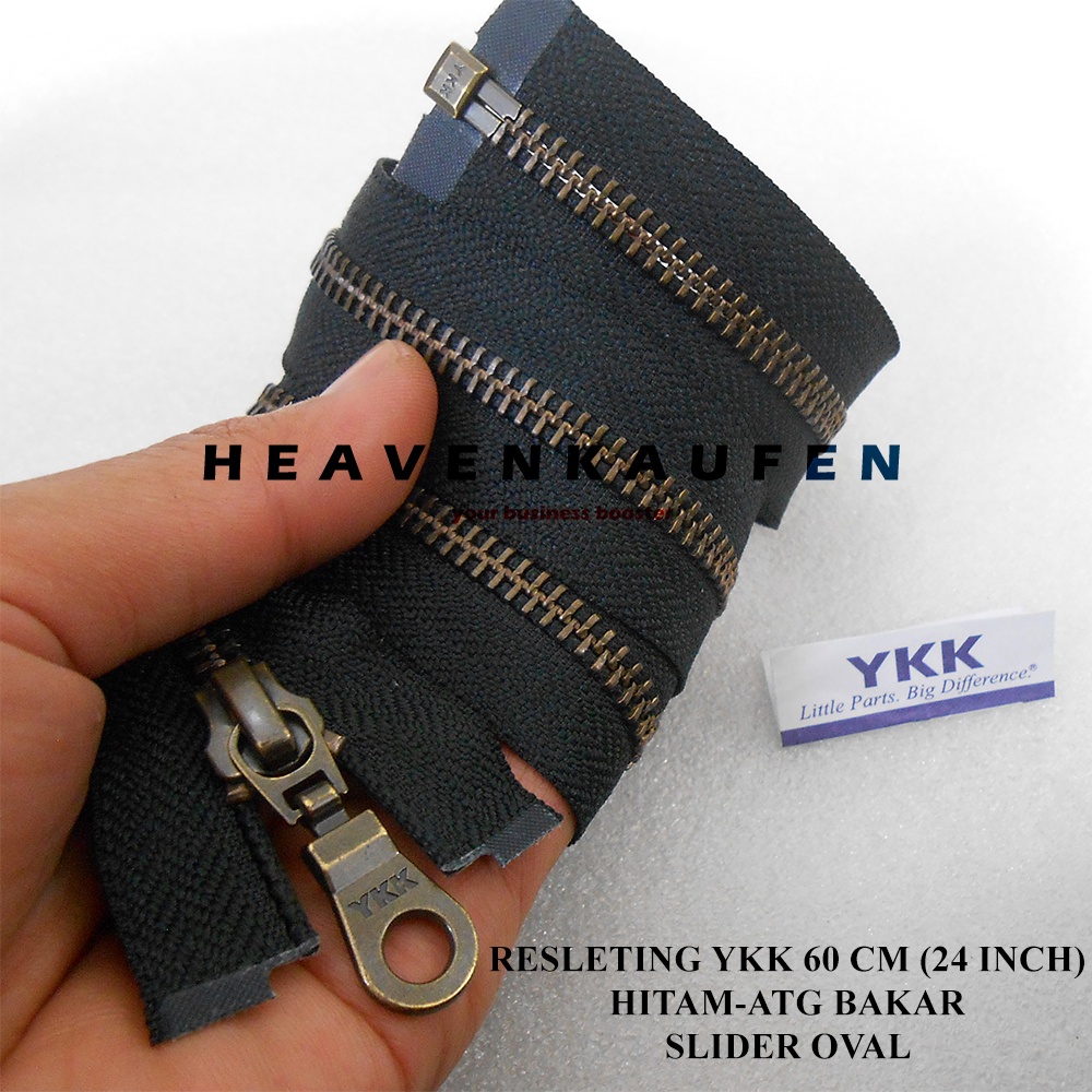 Jual Resleting Zipper YKK 60 cm / 24 inch Type Gigi Besi Warna Hitam - ATG Bakar Open End Slider ...