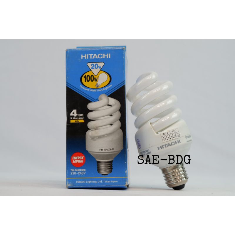 Jual Bohlam Lampu EFS HITACHI 20 WATT E27 SPIRAL | Shopee Indonesia
