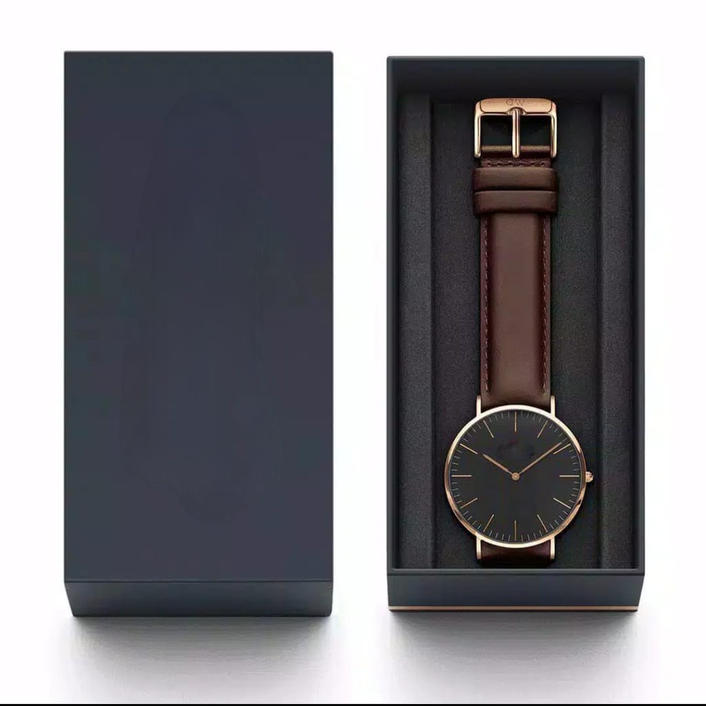 Jual COD-Jam Tangan Couple Grade AAA Dwe Sheffi Strap Kulit Free Box ...