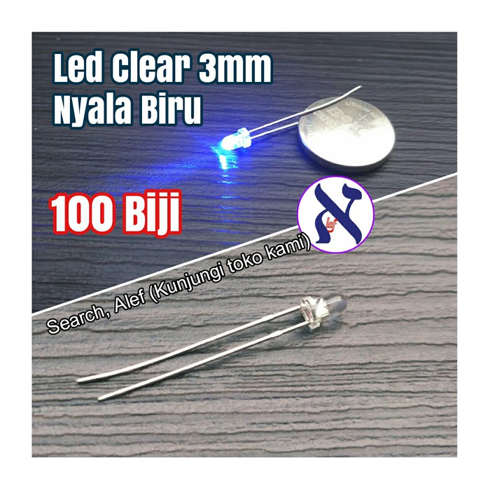 Jual led clear 3 mm nyala biru 3mm 100 biji menyala blue dip | Shopee ...