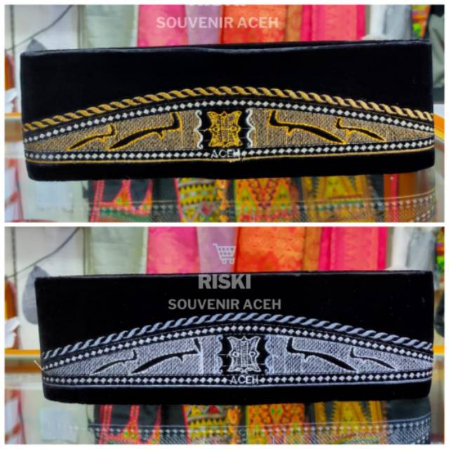 Jual Peci bordiran motif khas Aceh bahan beludru / kopiah bordir khas ...
