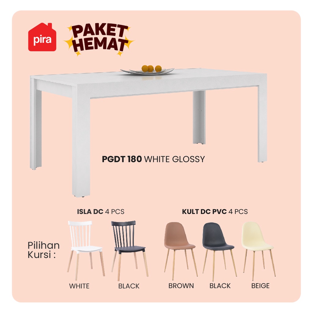 Jual Paket Meja Makan PGDT 180 + Kursi Makan | Shopee Indonesia