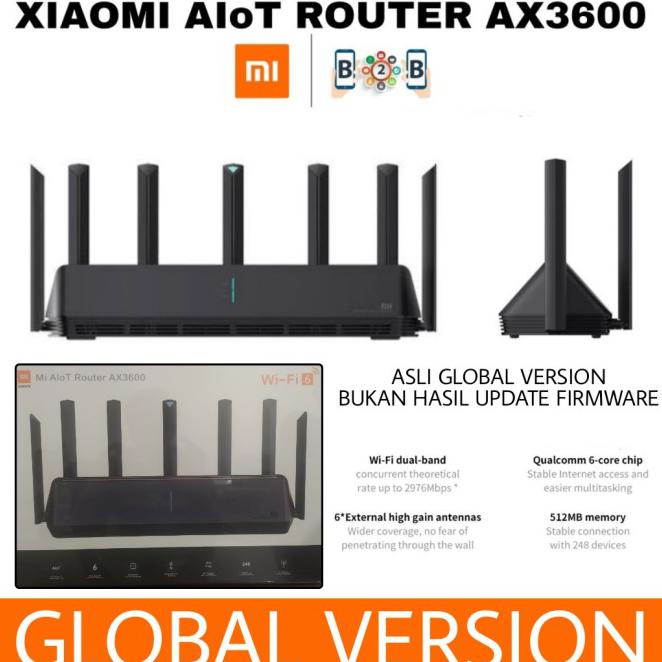 Jual XIAOMI AIoT ROUTER AX3600 - WiFi 6 Wireless 2976Mbps Support 248Device - GLOBAL VERSION ...