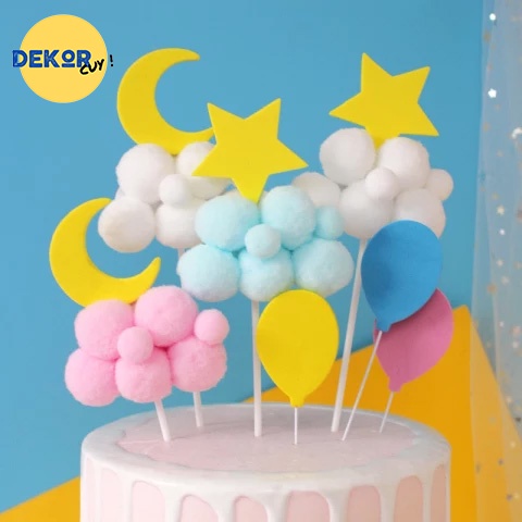 Jual CAKE TOPPER BENTUK AWAN / Cake topper kue / hiasan kue ulang tahun ...