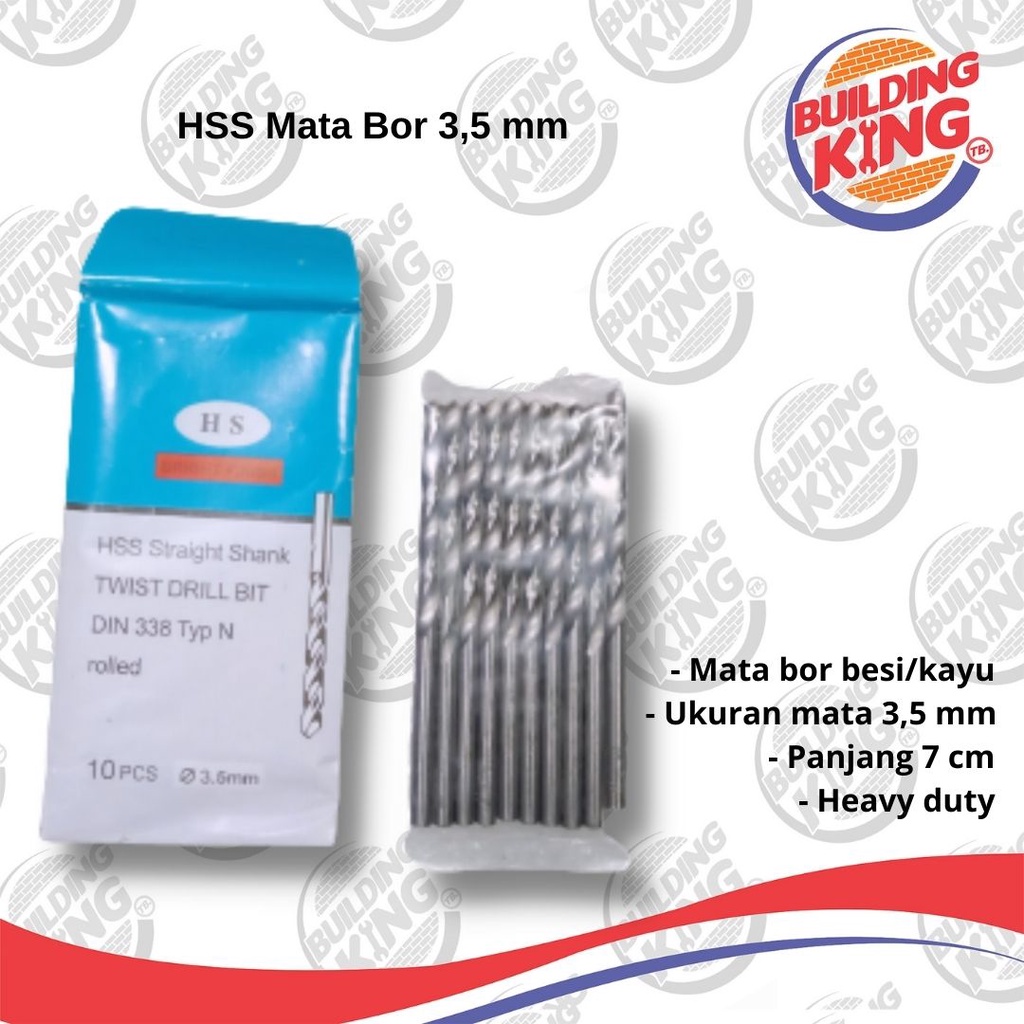 Jual Mata Bor HSS 3,5mm Besi Baja Kayu Plastik Tembok Stainless 3,5 mm | Shopee Indonesia
