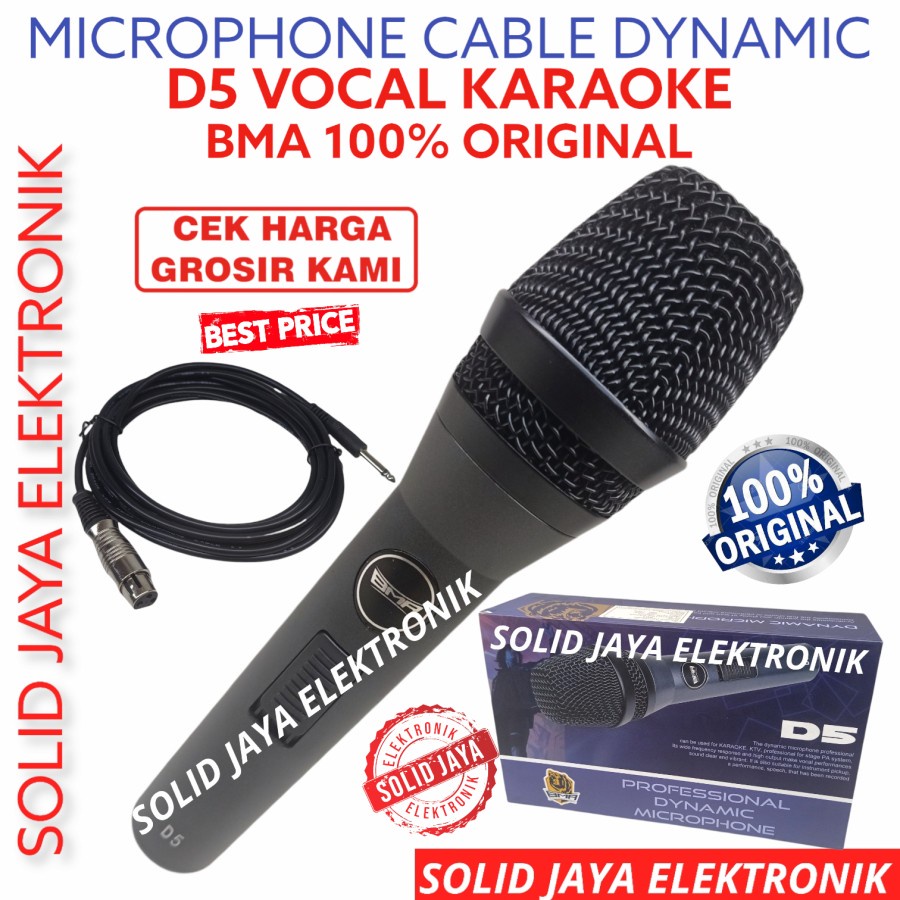 Jual MIC MICROPHONE BMA D5 DYNAMIC KABEL D-5 D 5 VOCAL DINAMIC MICKROPON PROFESIONAL MIKROPHONE ...