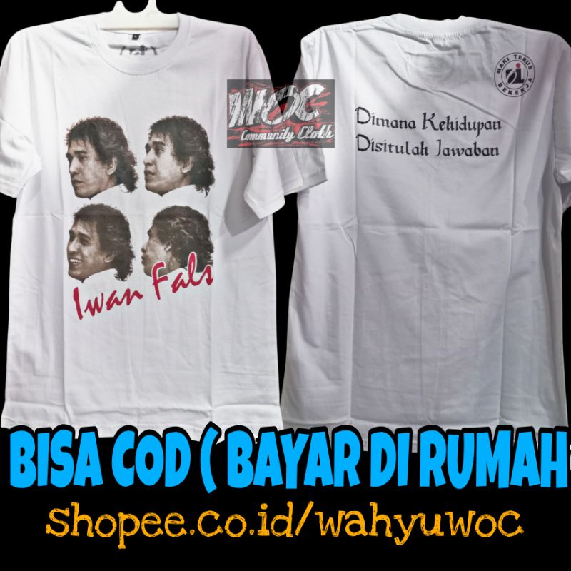 Jual Kaos iwan fals putih 4 kepala || kaos oi | Shopee Indonesia