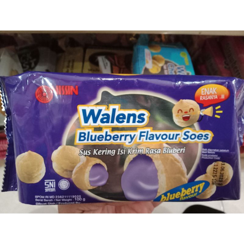 Jual Nissin Walens Blueberry Flavour Soes Sus Kering isi Krim Rasa ...