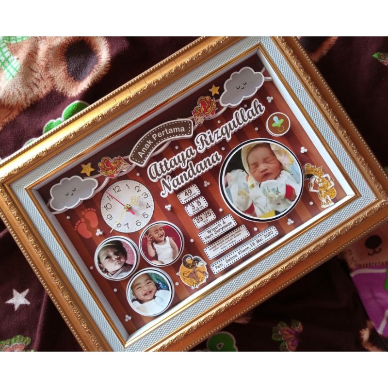 Jual Biodata Baby 3D 15R | Bingkai Nama Anak | Biodata Anak | Biodata ...
