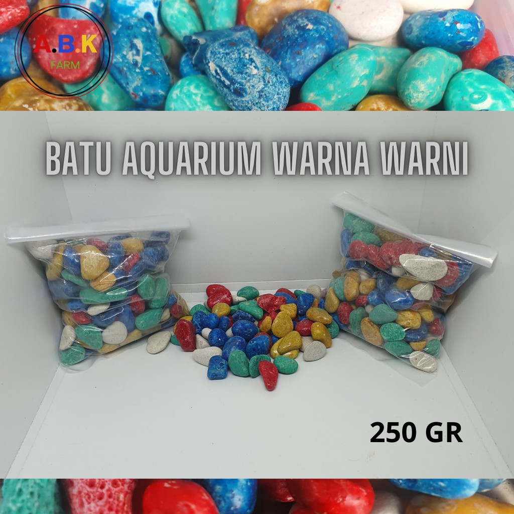 Jual Batu Warna Warni Aquarium / Batu Hiasan Aquarium / Batu Aquascape 250 GR | Shopee Indonesia