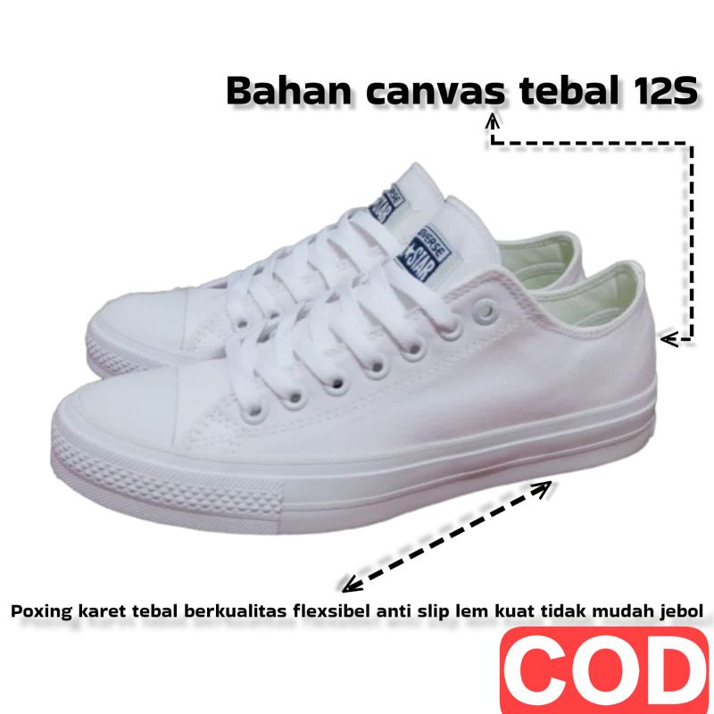 Jual sepatu converse full white/sepatu converse chuk taylor full white ...
