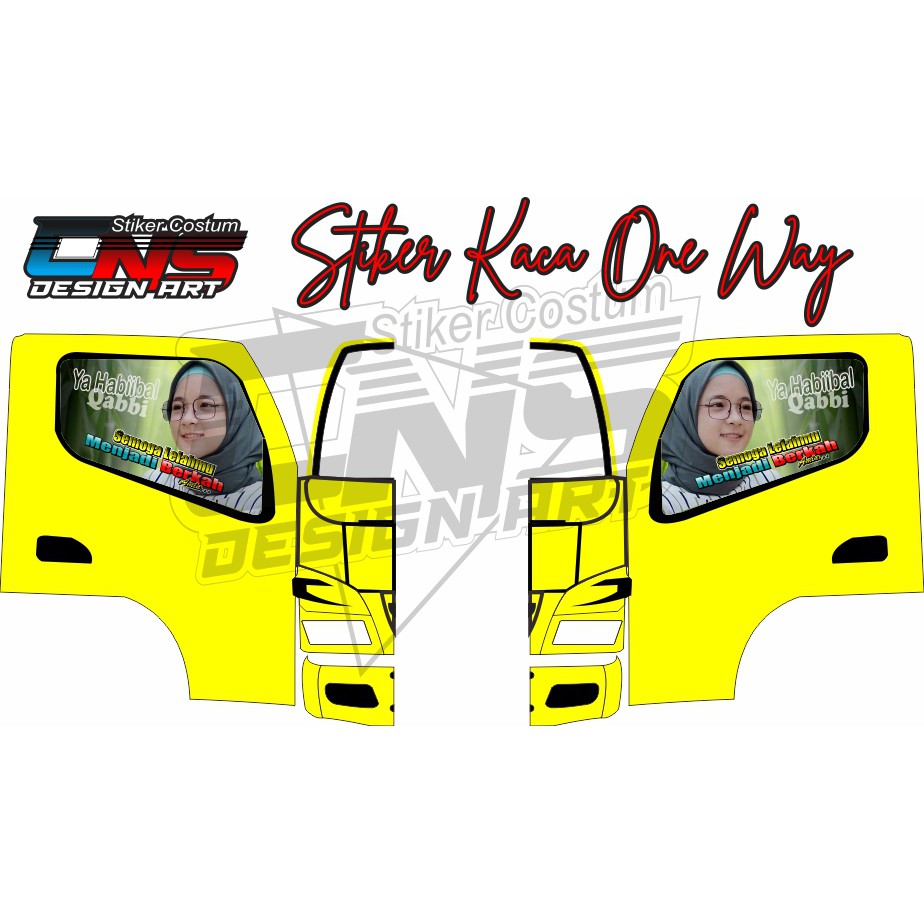 Jual stiker decal kaca / sticker one way kaca pintu kanan kiri truk ...