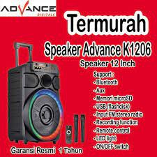 Jual Advance Speaker Portable Meeting Trolley 12" K1206 Free 2 Mic BT USB | Shopee Indonesia