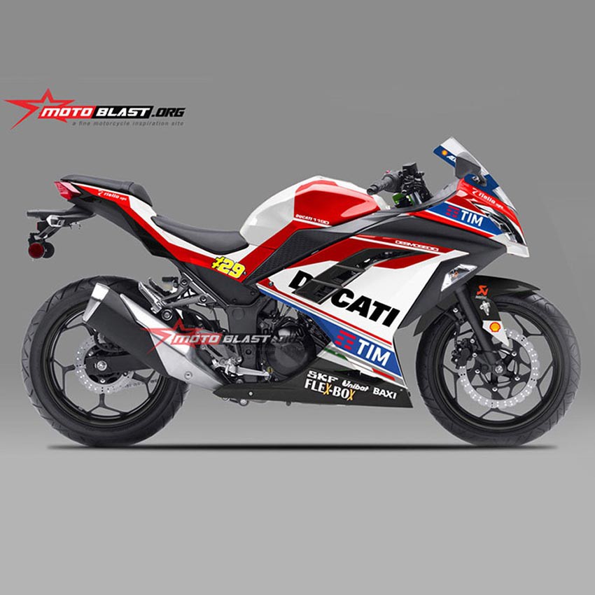 Jual Decal Stiker NINJA 250R FI LIVERY DUCATI DESMO FULL BODY MOTOBLAST ...