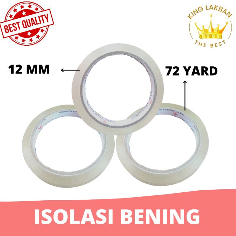 Jual Isolasi Bening 12 mm 72 yard Isolasi bening termurah | Shopee Indonesia