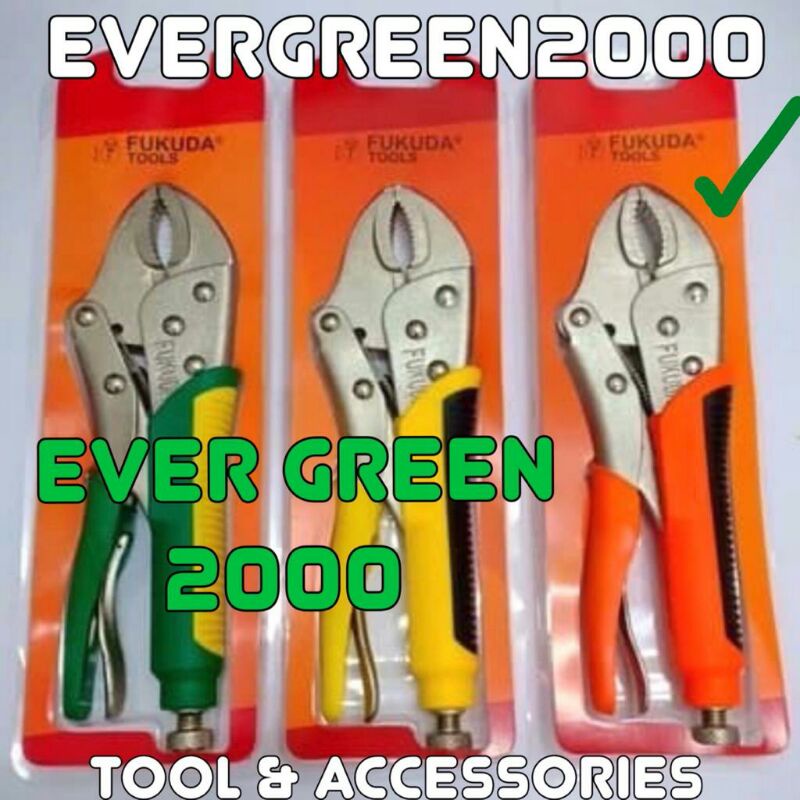 Jual Tang Jepit Buaya FUKUDA 10" ori Gagang Karet - Vise Grip alat ...