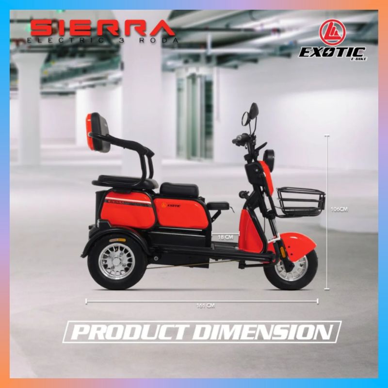 Jual SEPEDA LISTRIK RODA 3 / E-BIKE EXOTIC SIERRA | Shopee Indonesia