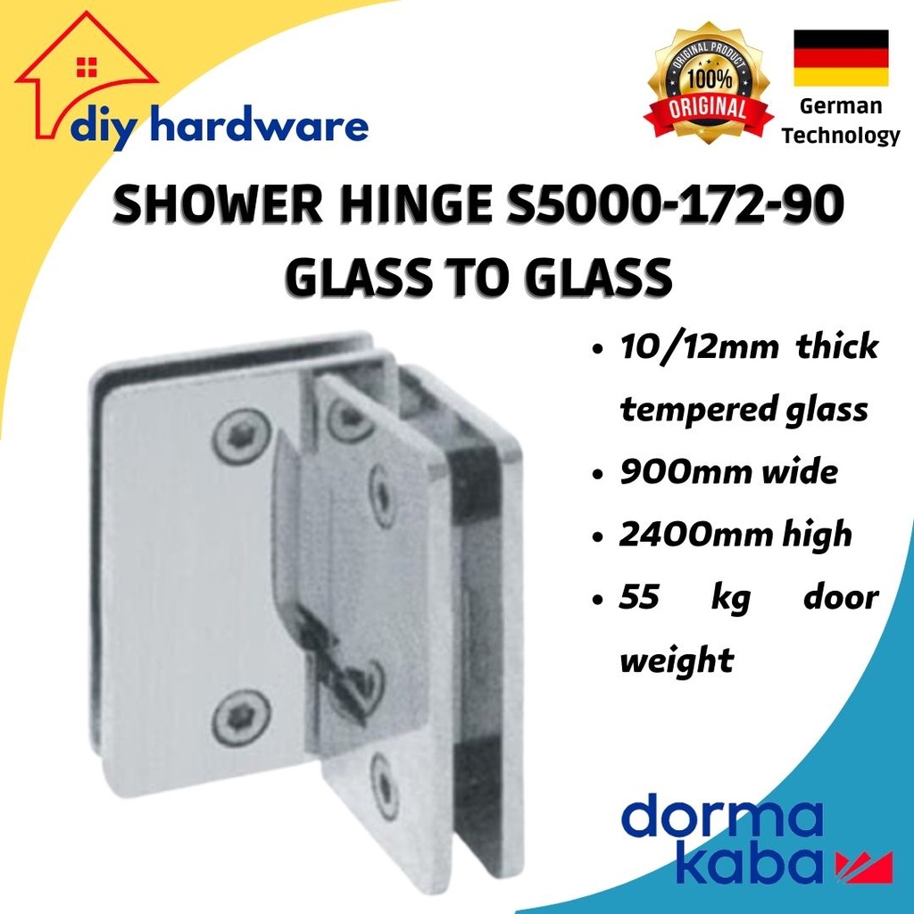 Jual Dorma S5000-172 Glass To Glass Shower Hinge Engsel Pintu Kaca ...