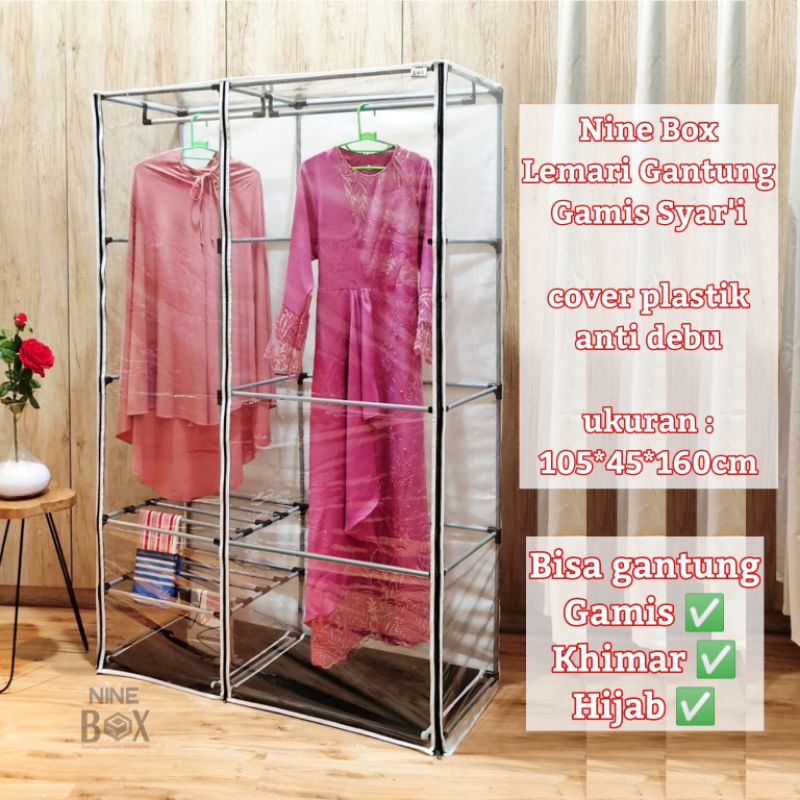 Jual NINE BOX RAK LEMARI GANTUNG GAMIS SYARI DAN HIJAB DENGAN SARUNG ...
