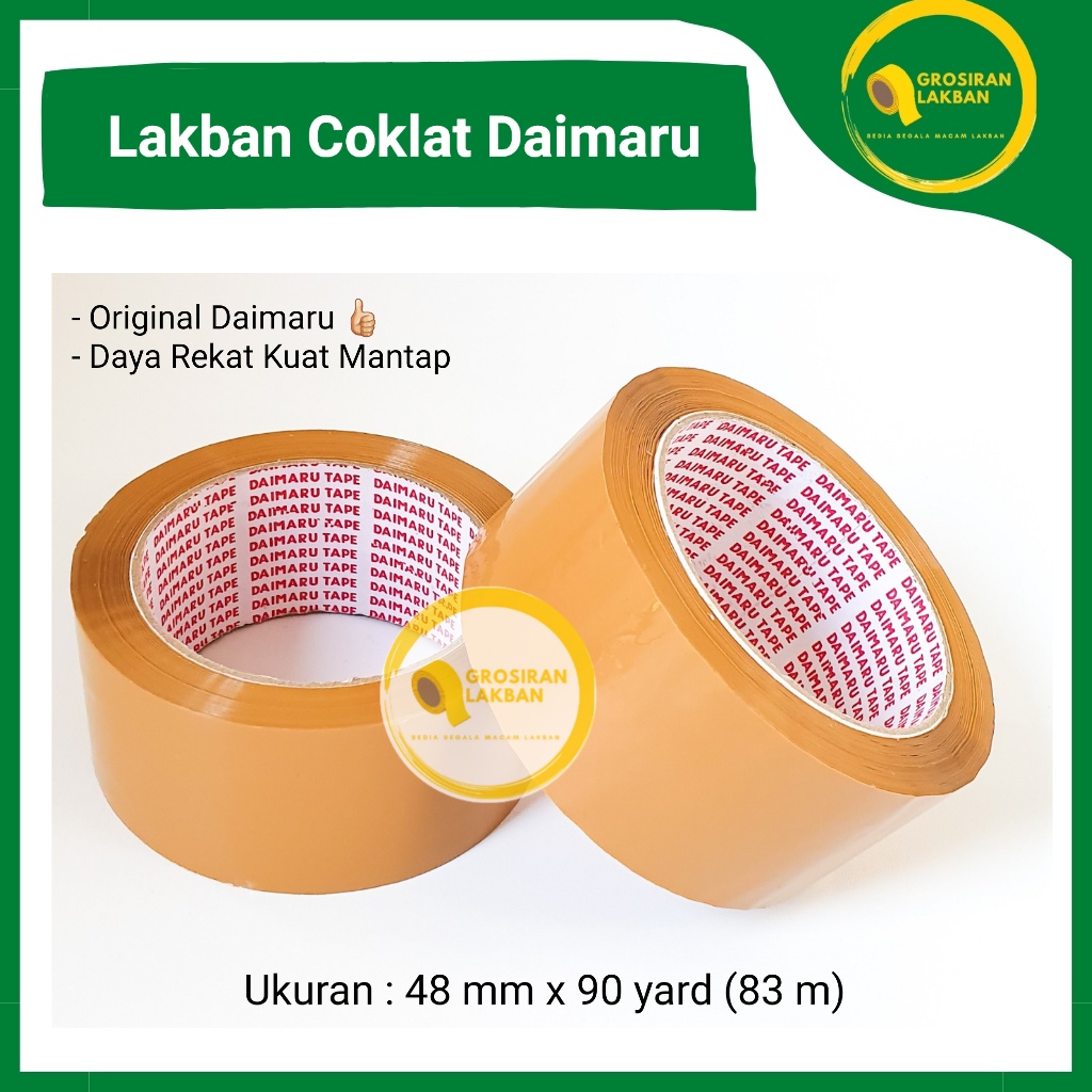Jual Lakban OPP Tape Coklat Daimaru 48mm x 90yard Isolasi Solatip 2 Inch | Shopee Indonesia