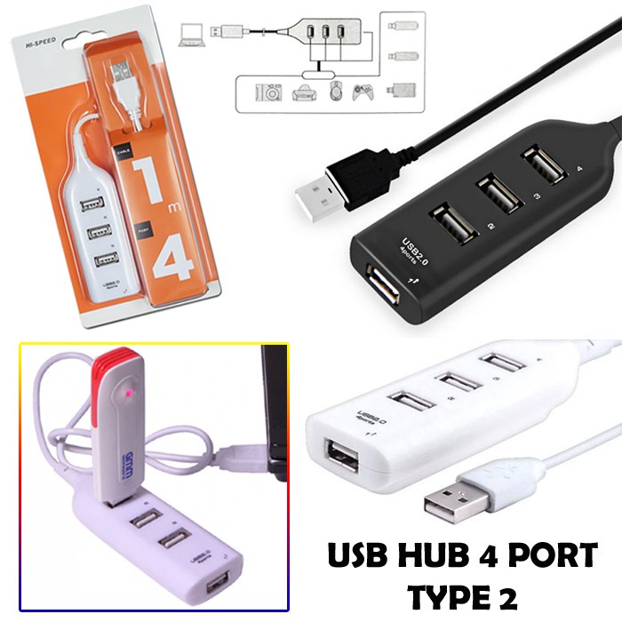 Jual USB HUB 4 PORT SAKLAR / USB Hub 1 meter / Usb Hub 1M 4 Port Usb ...