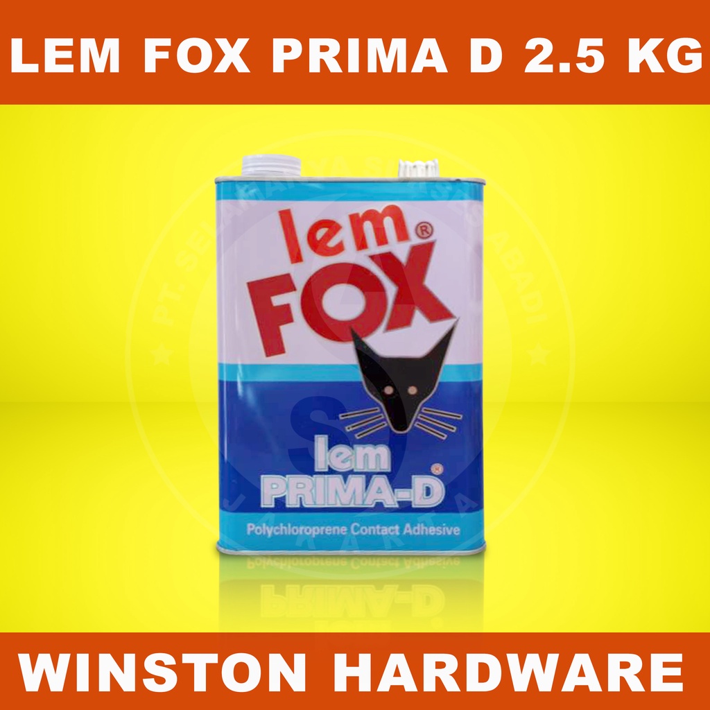 Jual Lem HPL Fox Prima D 168 Kuning Merah Galon Kecil Kaleng 2,5 Kg ...