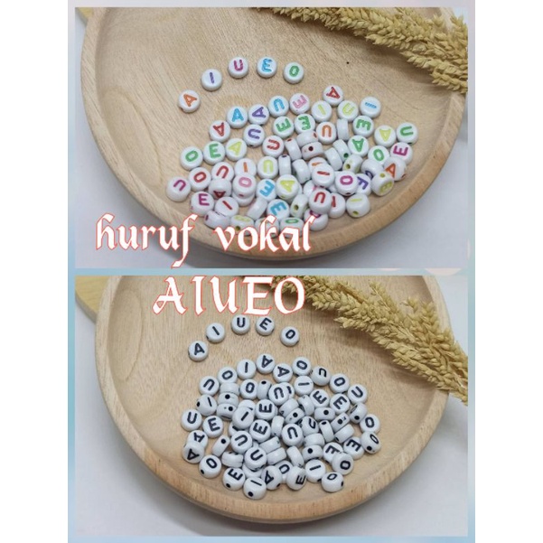 Jual 100pcs Huruf Bulat Vokal /Vokal AIUEO /Huruf Bulat Vokal | Shopee ...
