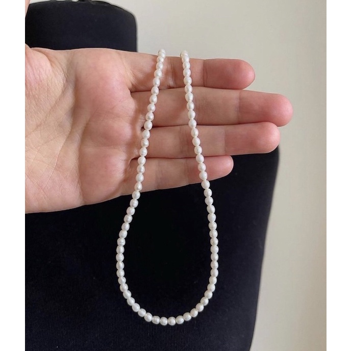 Jual 3mm size mini baby pearl KALUNG MUTIARA AIR TAWAR LONJONG KUALITAS ...