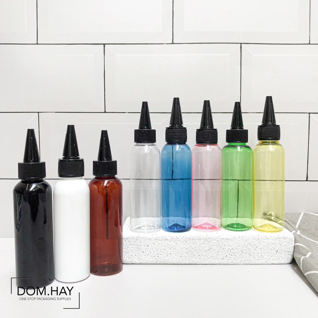 Jual Botol Tinta Kerucut Hitam 100ML Plastik PET Botol Ujung Lancip ...