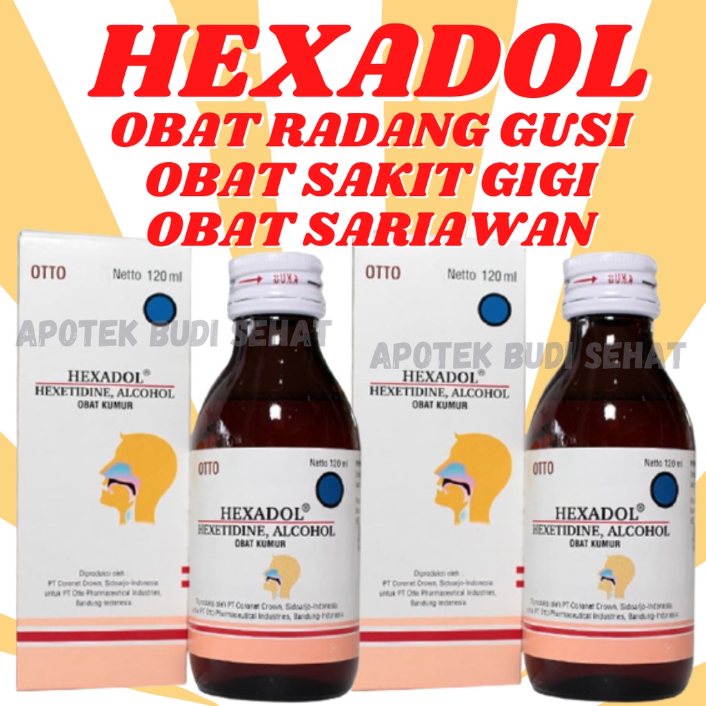 Jual Hexadol Obat Kumur Obat Sariawan Antiseptik Sakit Gusi 100mL Sakit ...