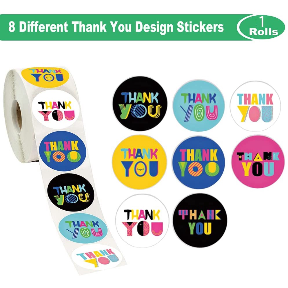Jual Sticker Label Thank You Stiker Dekoratif Terima Kasih 8 design ...