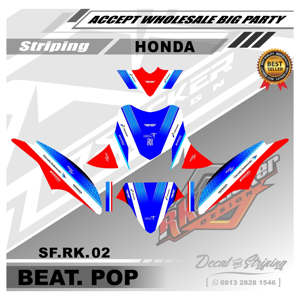 Jual Sticker Decal Beat Pop - Sticker Decal Full Body Motor Beat Pop ...