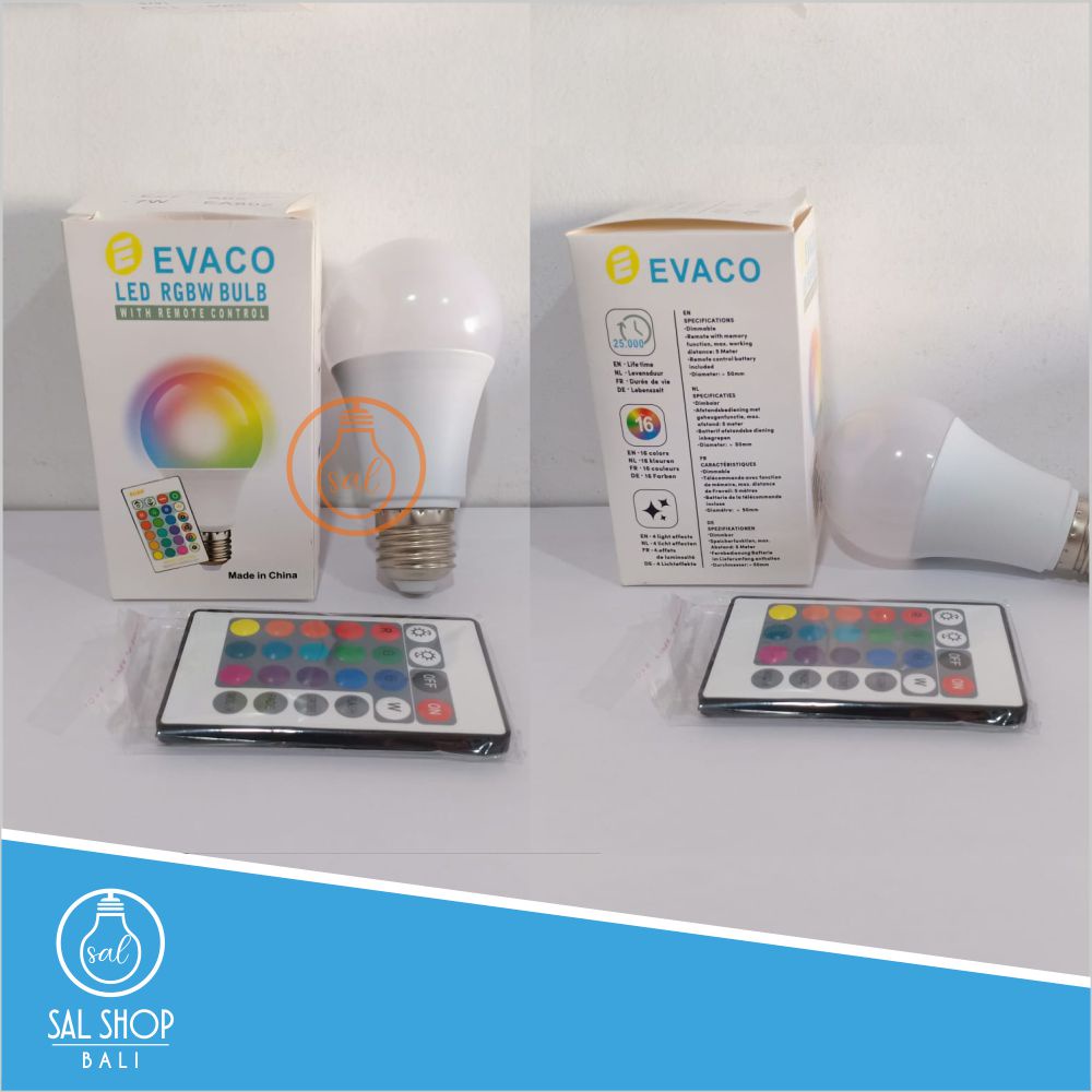 Jual Lampu LED RGB 7w 18w Remote 220v EVACO E27 MURAH | Shopee Indonesia