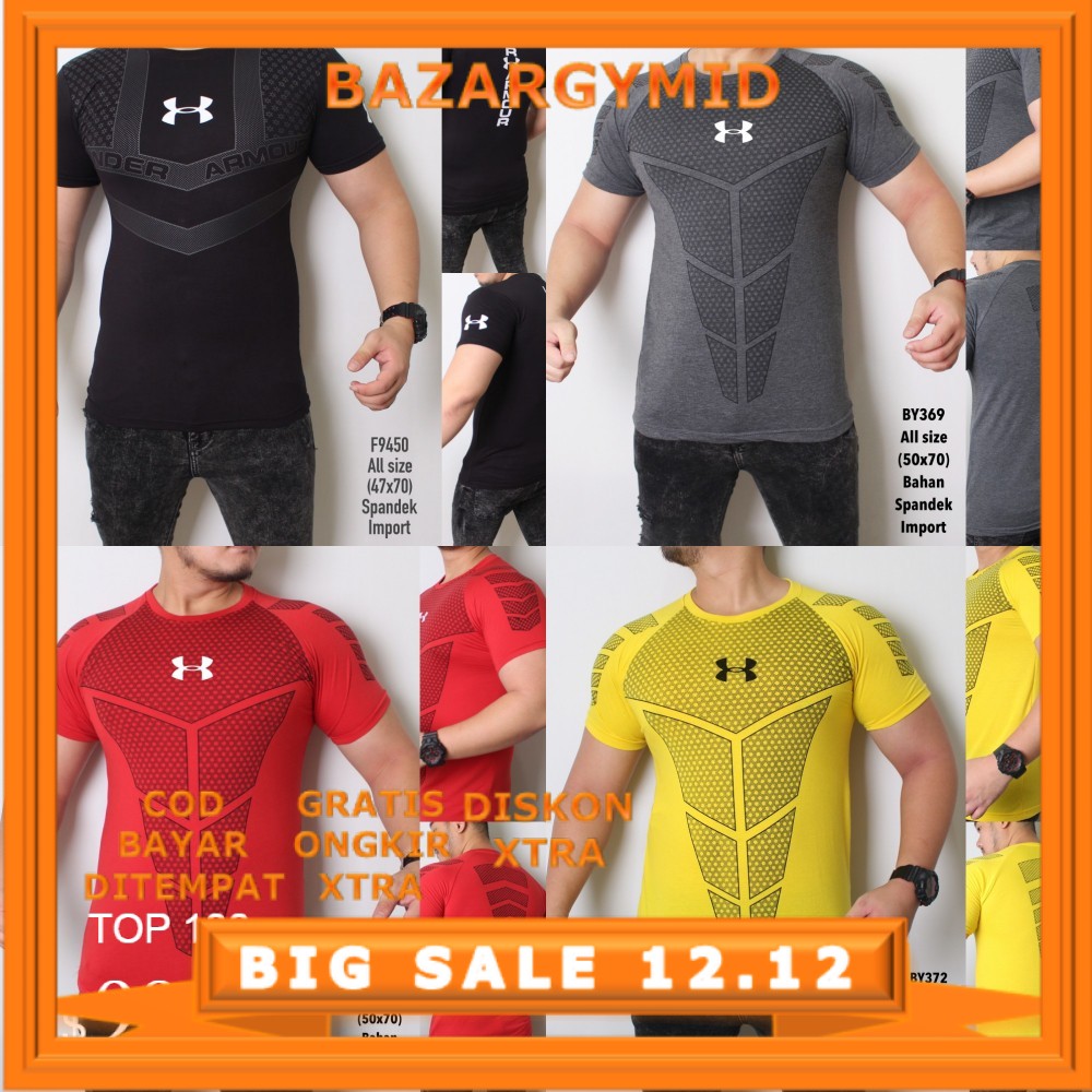 Jual KAOS GYM CASUAL GYM OLAHRAGA RUNNING FITNESS PRIA COWOK CROSSFIT ...