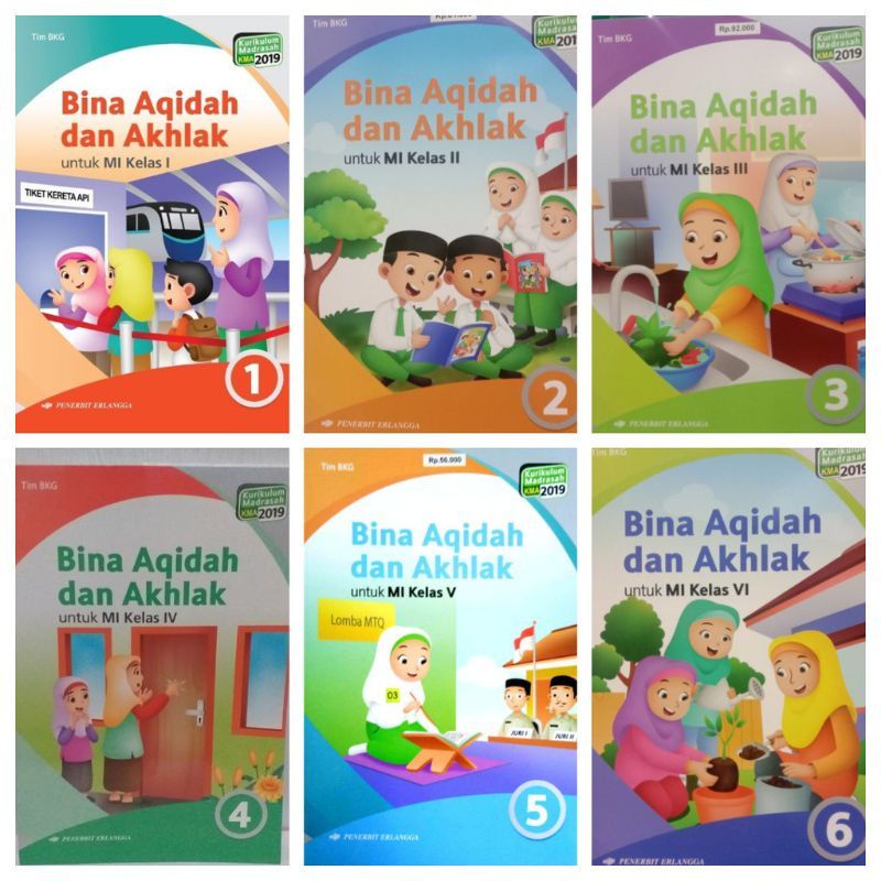 Jual BINA AQIDAH DAN AKHLAK KELAS 1/2/3/4/5/6 MI/SD K19 ORIGINAL ERLANGGA | Shopee Indonesia